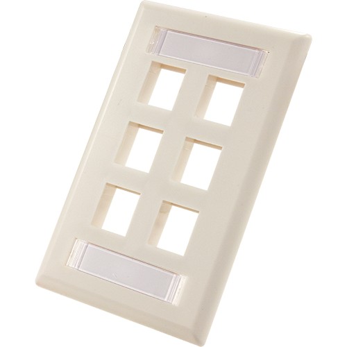 6-PORT-WALL PLATE, WITH ID WIN